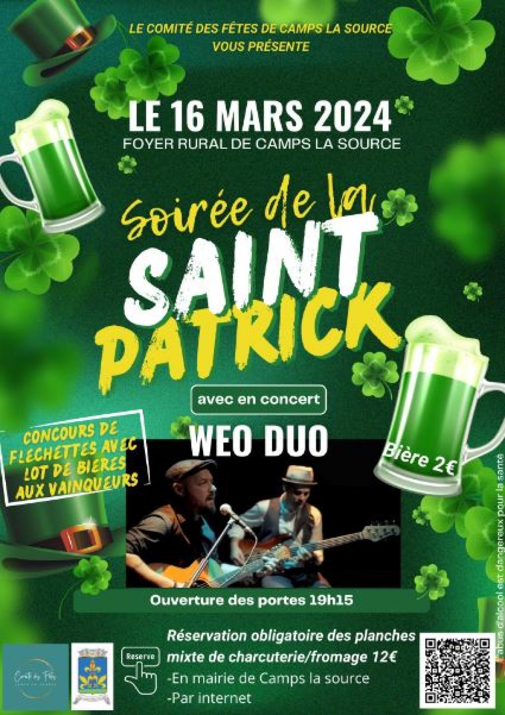 Soirée de la Saint Patrick : Fête - Tradition à Camps la Source (16 mars 2024)